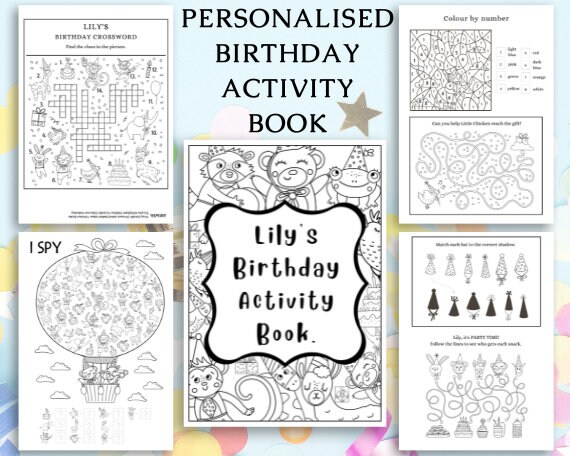 Personalised Birthday Activity Book digital File - Etsy
