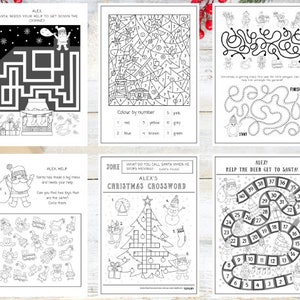 PERSONALISED Christmas Activity Book 32 Pages of Festive Fun PDF FILE ...