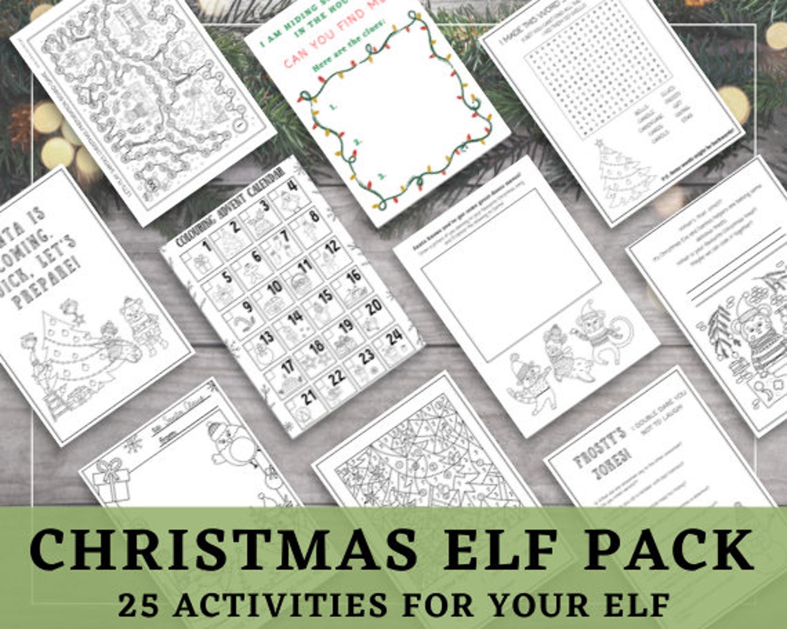 Christmas Elf Activity Pack printable File - Etsy