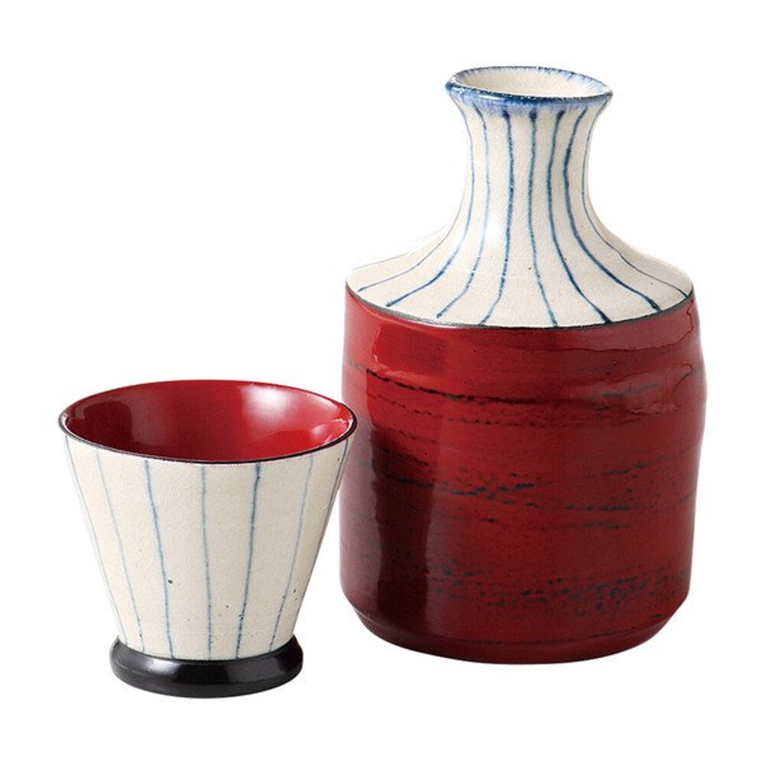 Japanese Ceramic Sake Cup and Caraf 3pc Gift Set Made in Japan ...