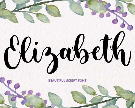 Elizabeth Script Font Calligraphy Font Heart Font Font With - Etsy