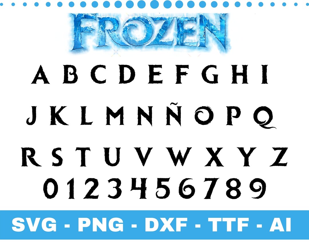FROZEN Font SVG -, Cricut Fonts, PNG Font- - Etsy