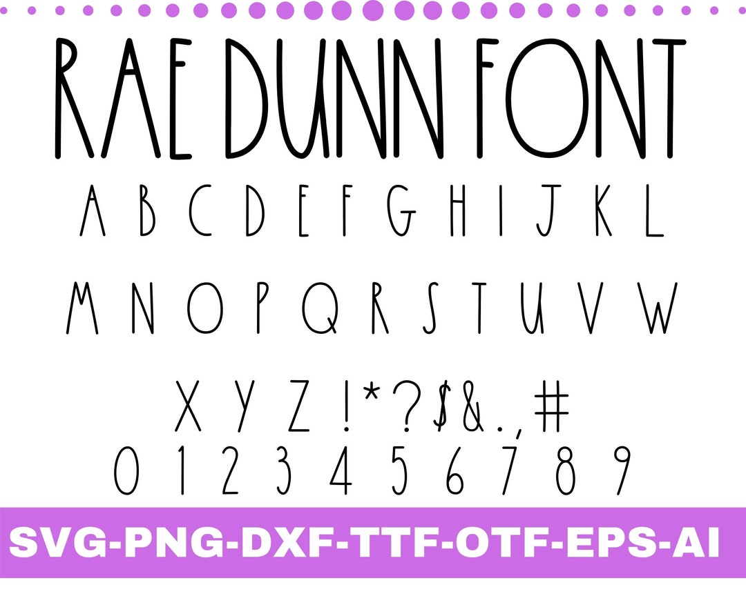 RAE DUNN Font - Rae Dunn SVG, Cricut Font, Farmhouse Font - - Etsy