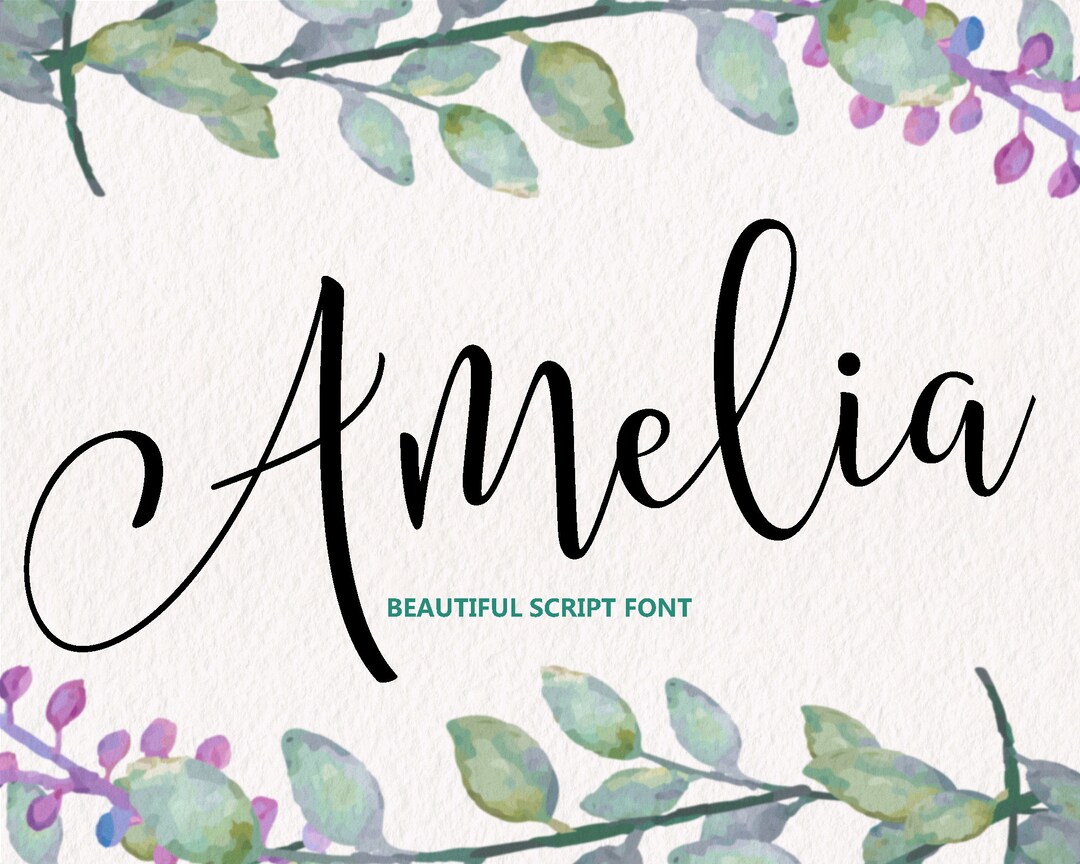 Amelia Script Font Calligraphy Font Heart Font Font With - Etsy