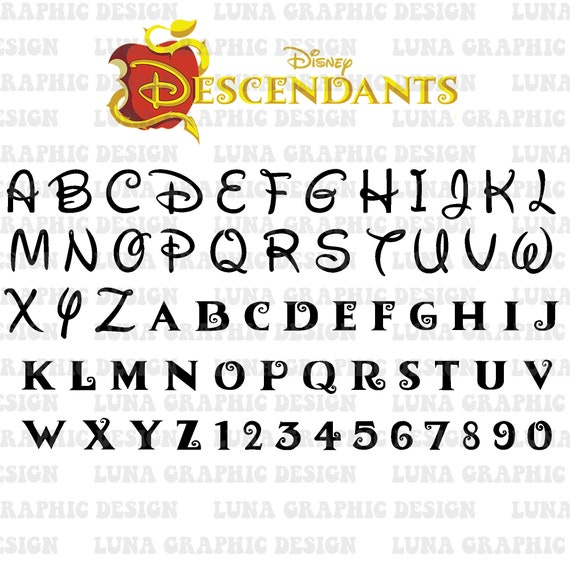 Descendants Font SVG TTF OTF descendants Svg Descendants | Etsy
