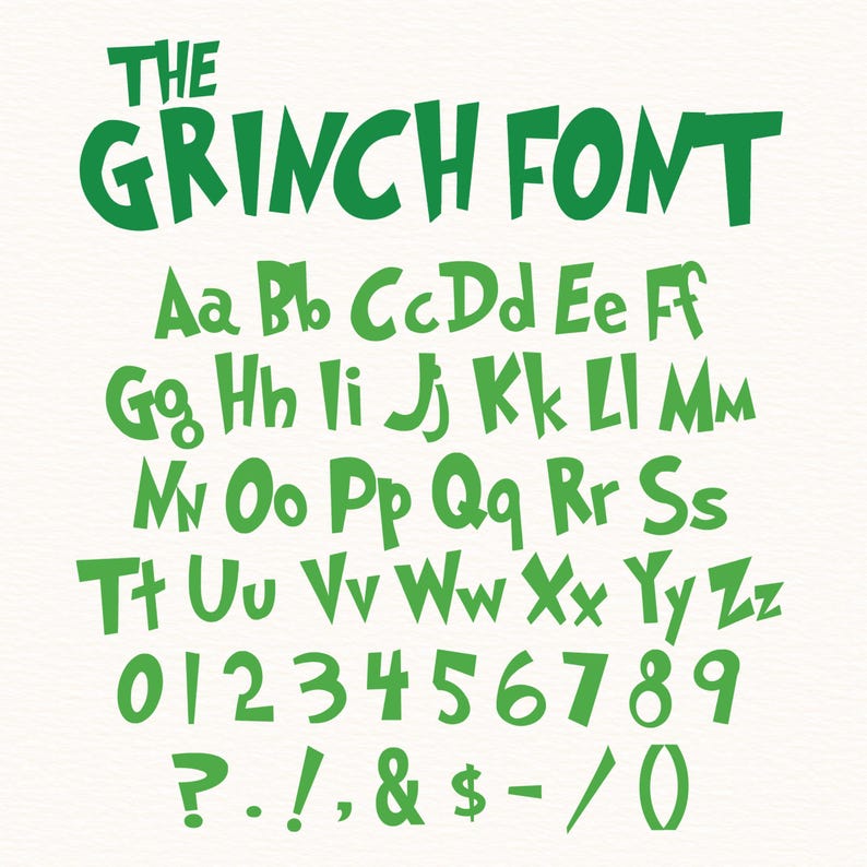The Grinch Font SVG OTF - Christmas Font, Installable Font, Grinchmas ...