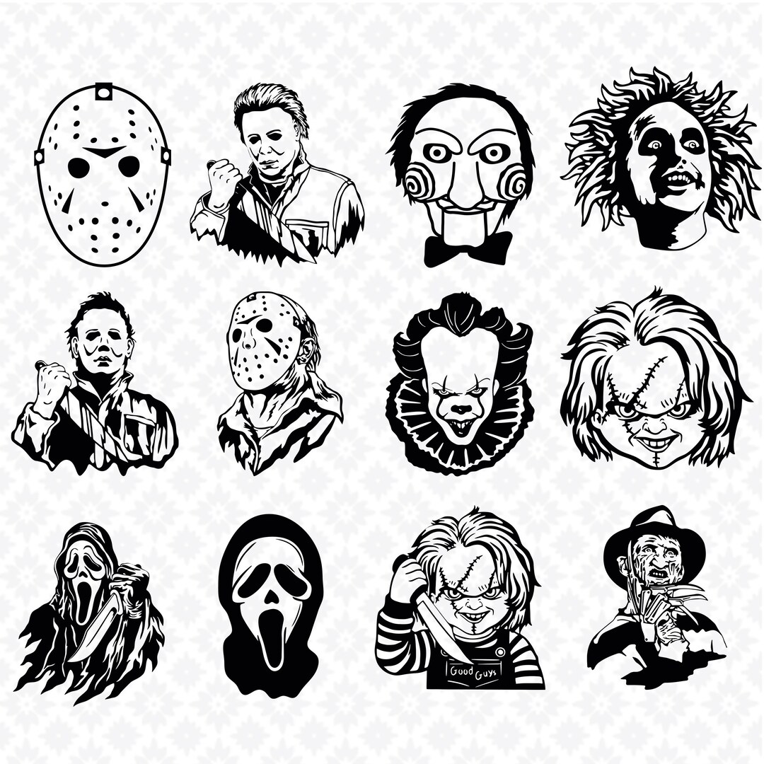 Horror Characters Svg Bundle, Horror Svg, Scream Svg, Sarcastic ...