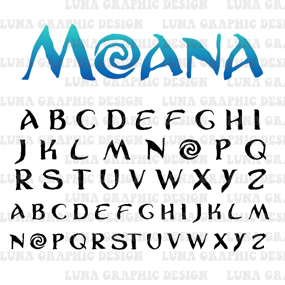 Moana Font SVG TTF OTF moana Svg Moana Ttf Moana Cricut | Etsy Australia