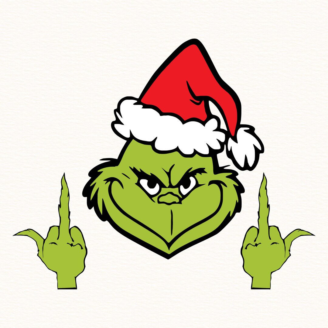 Grinch Christmas Middle Finger SVG PNG - Merry Grinchmas, Clipart, Cut ...