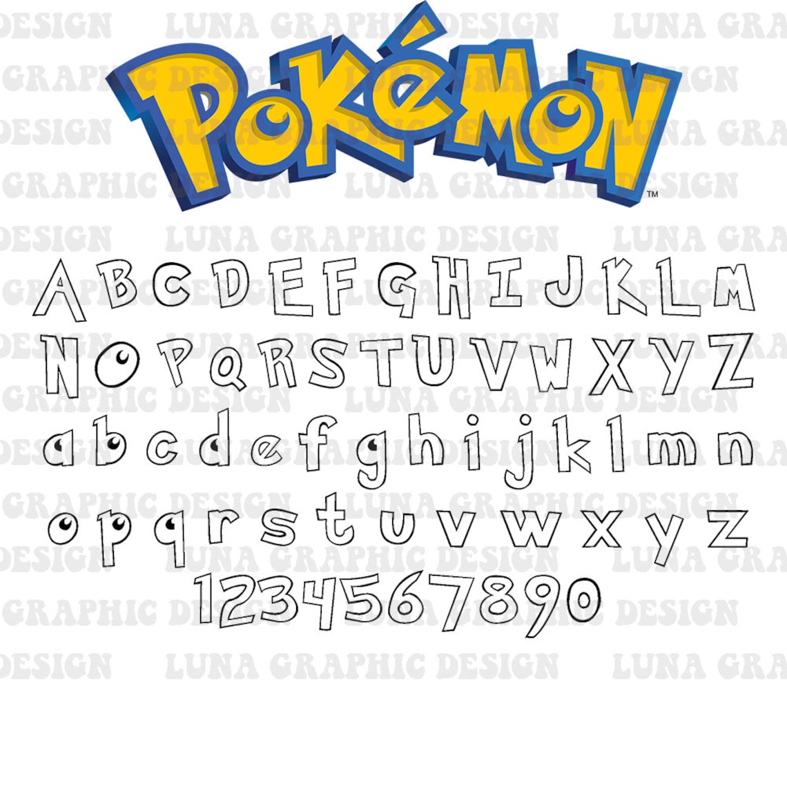 Pokemon Font SVG TTF OTF - Pokemon Bold Font, Pokemon Hollow Font ...