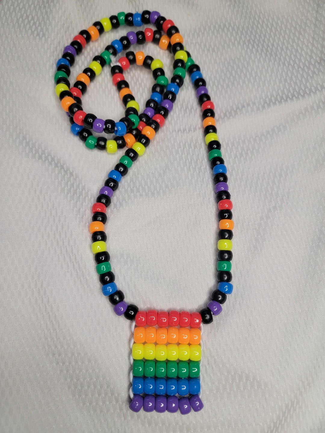 PRIDE FLAG Kandi Necklace - Etsy