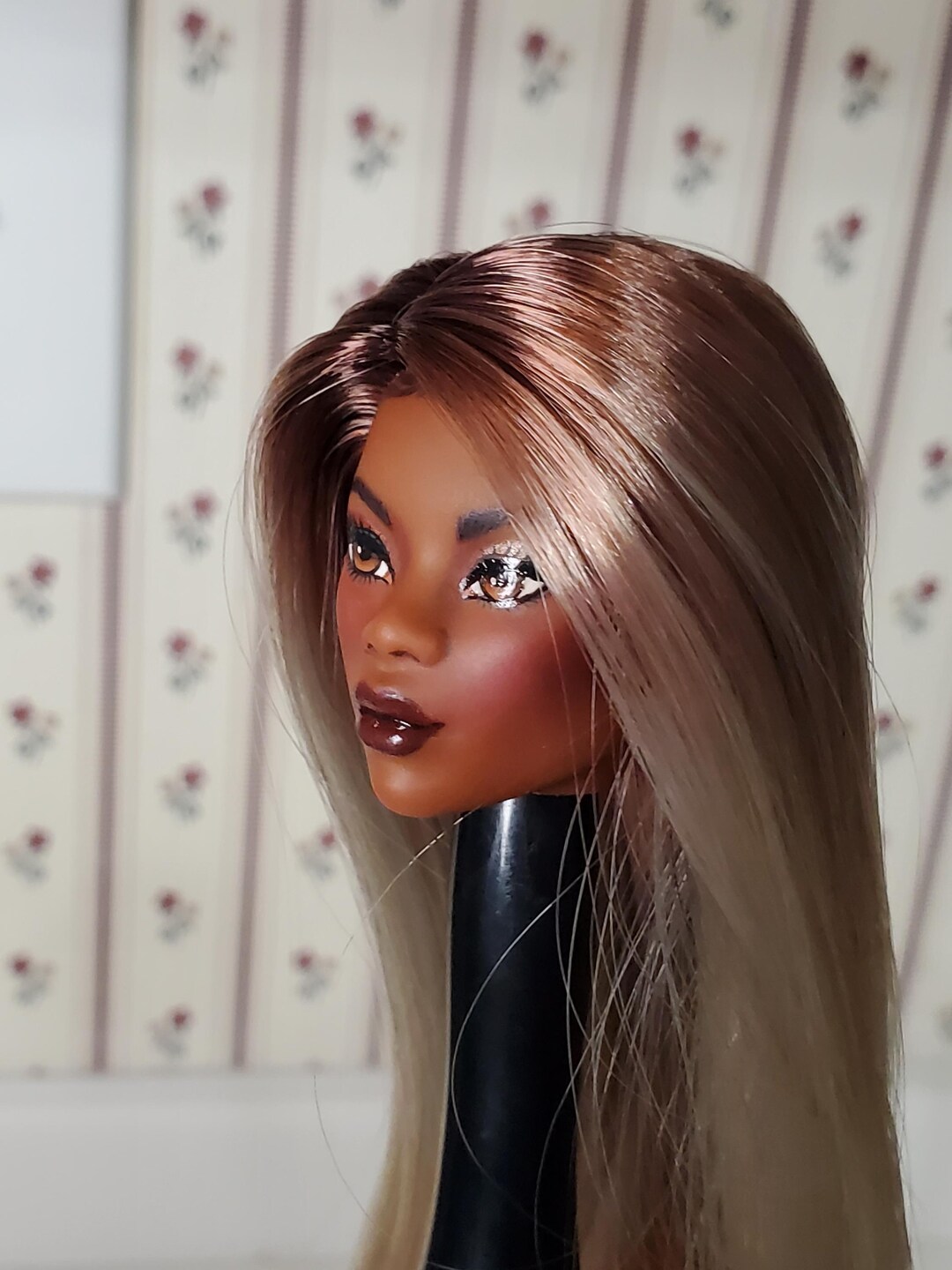 OOAK AA Barbie Doll Head Partial Repaint Dyed Shadow Roots - Etsy