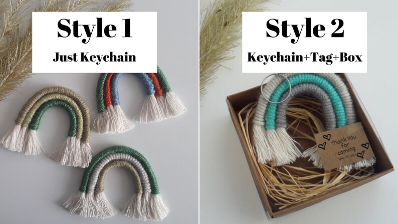 Personalized Mini Macrame Rainbow Keychain Thank You for - Etsy