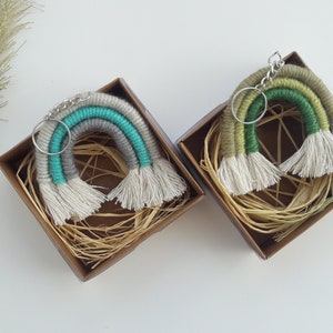 Personalized Mini Macrame Rainbow Keychain Thank You for - Etsy