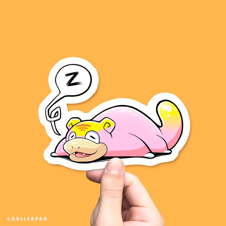 Sleeping Slowpoke Sticker: Glossy, Water-resistant - Etsy
