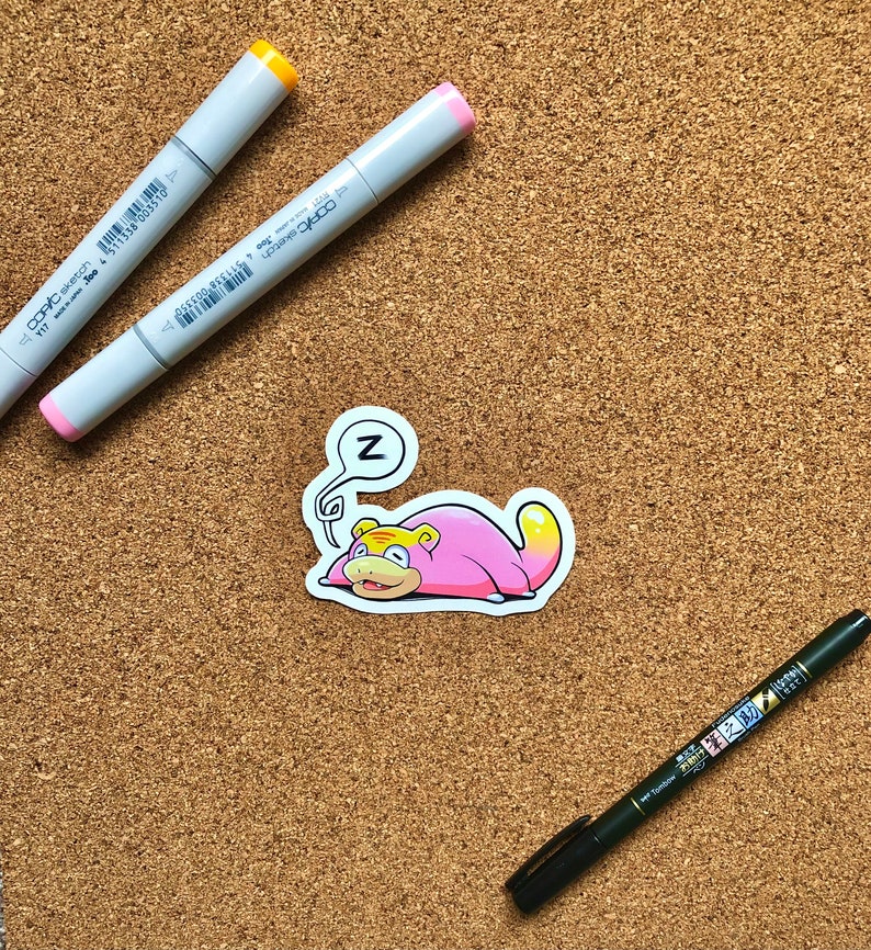 Sleeping Galarian Slowpoke Cute Sticker - Etsy