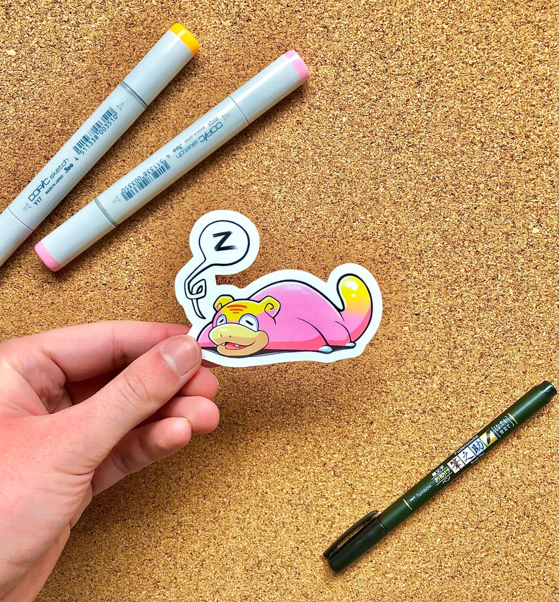 Sleeping Galarian Slowpoke Cute Sticker - Etsy
