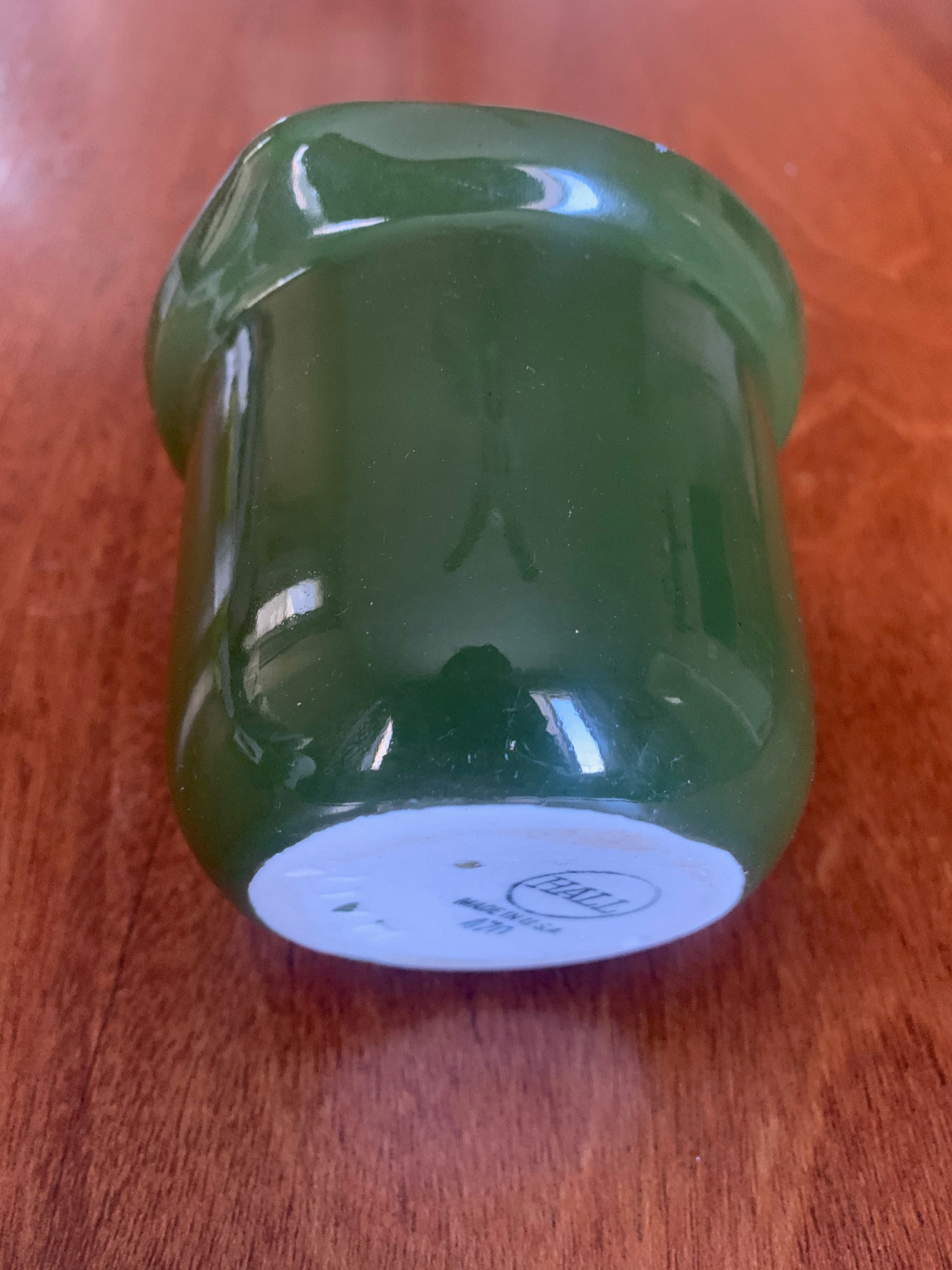 Vintage Hall Pottery Green and White Large Cup/ramekin - 1970s Hall ...