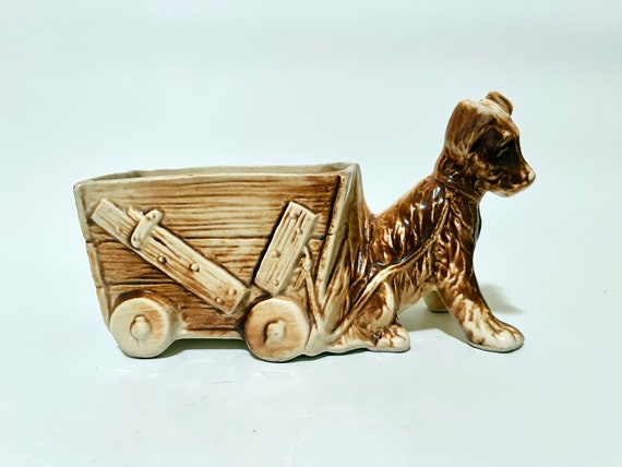 Vintage Antique Mccoy Dog and Cart Pottery Plantar 19502 - Etsy