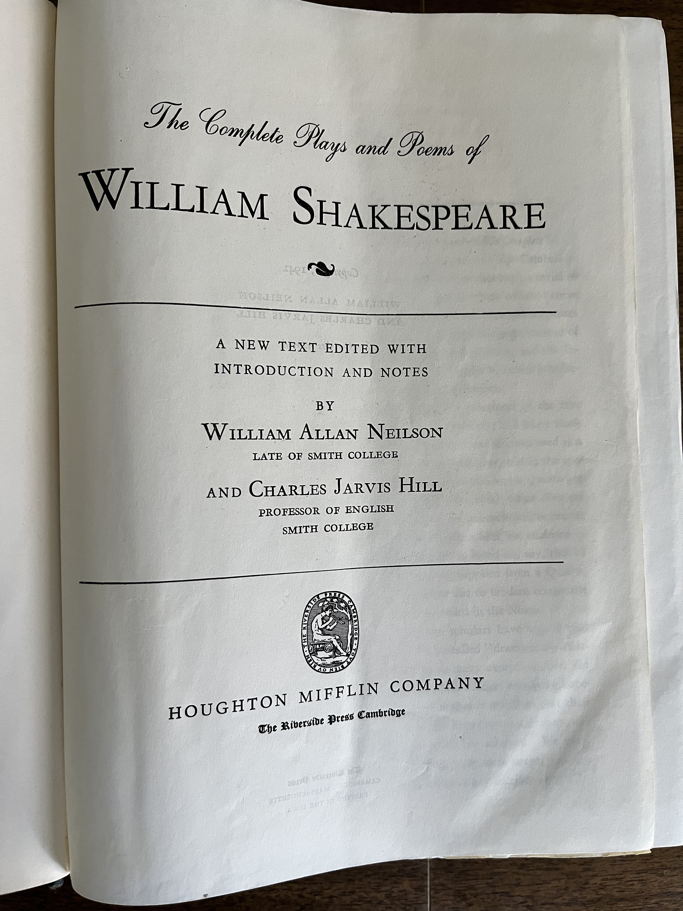 Vintage William Shakespeare | Complete Plays and Poems | Textbook ...