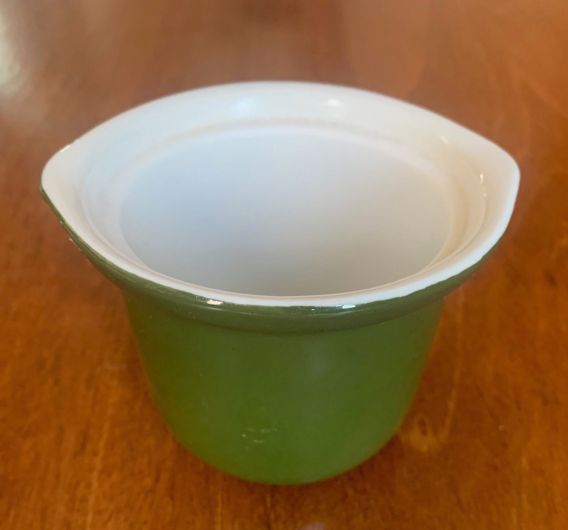 Vintage Hall Pottery Green and White Large Cup/ramekin - 1970s Hall ...