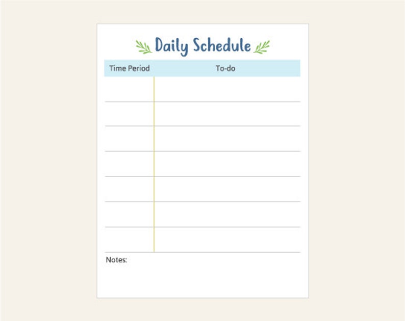 Daily Schedule for Teachers, Parents Homeschool Planner, Substitute ...