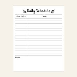 Daily Schedule for Teachers, Parents Homeschool Planner, Substitute ...