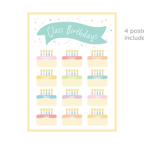 Classroom Birthday Chart - Etsy