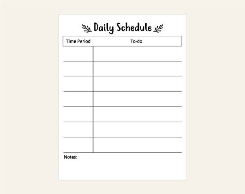 Daily Schedule for Teachers, Parents Homeschool Planner, Substitute ...