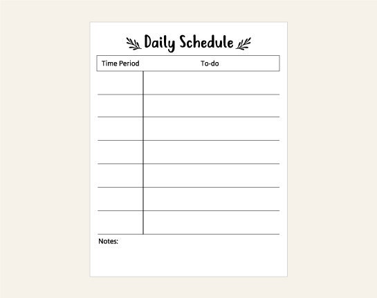 Daily Schedule for Teachers, Parents Homeschool Planner, Substitute ...