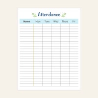 Weekly Attendance Sheet Pink for Teachers, Prints for Classroom ...