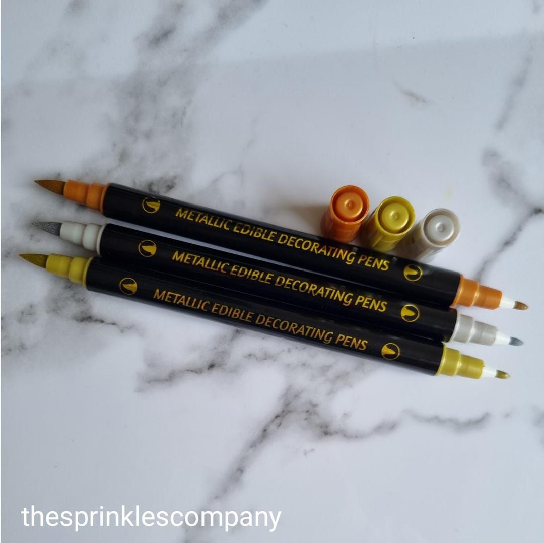 Dual Ended Edible Metallic Pens Set of 3 - Etsy