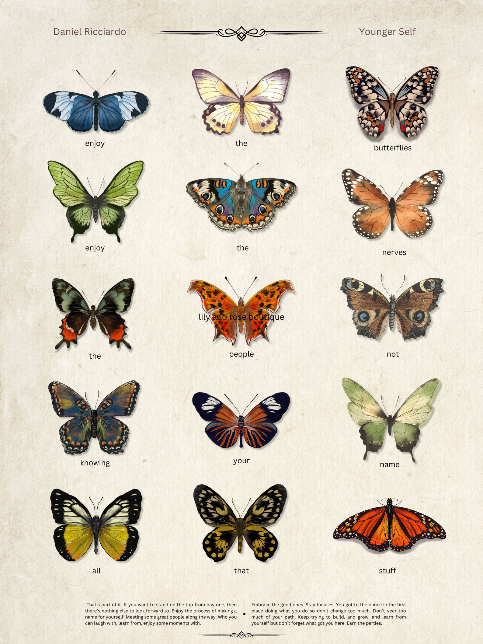 Daniel Ricciardo Enjoy the Butterflies Print. Danny Ric. Honey - Etsy