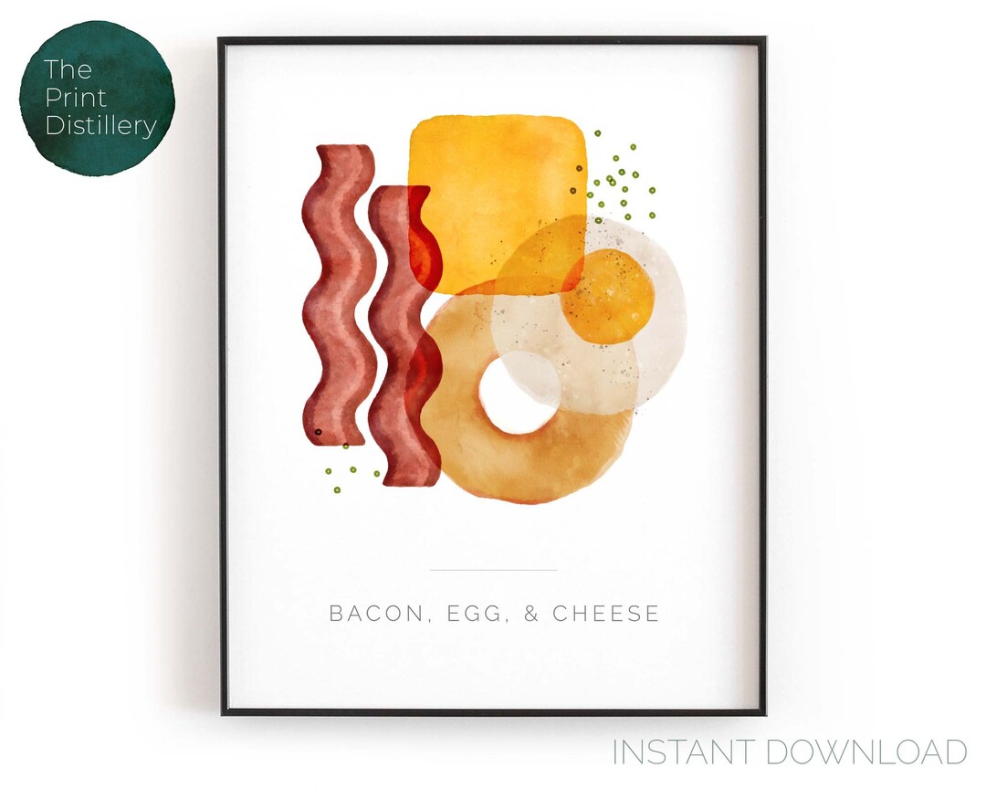 Bacon, Egg, & Cheese | Printable Food Wall Art, Modern Minimalist ...