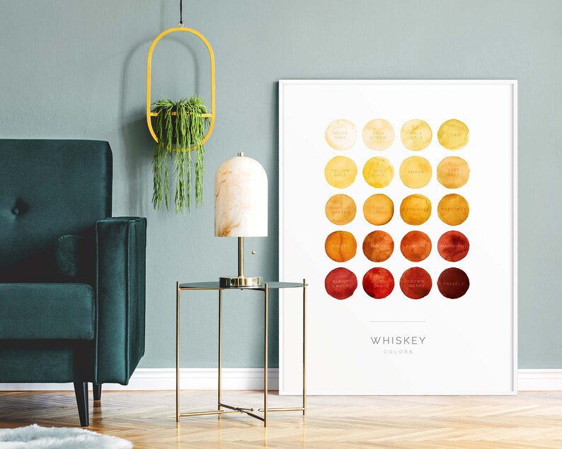 Whiskey Color Scale Chart Printable Wall Art Modern - Etsy