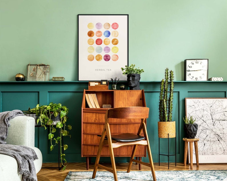 Herbal Tea Color Chart Printable Wall Art Modern Minimalist - Etsy