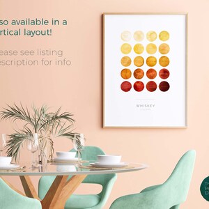 Whiskey Color Scale Chart | Horizontal Printable Wall Art, Modern ...