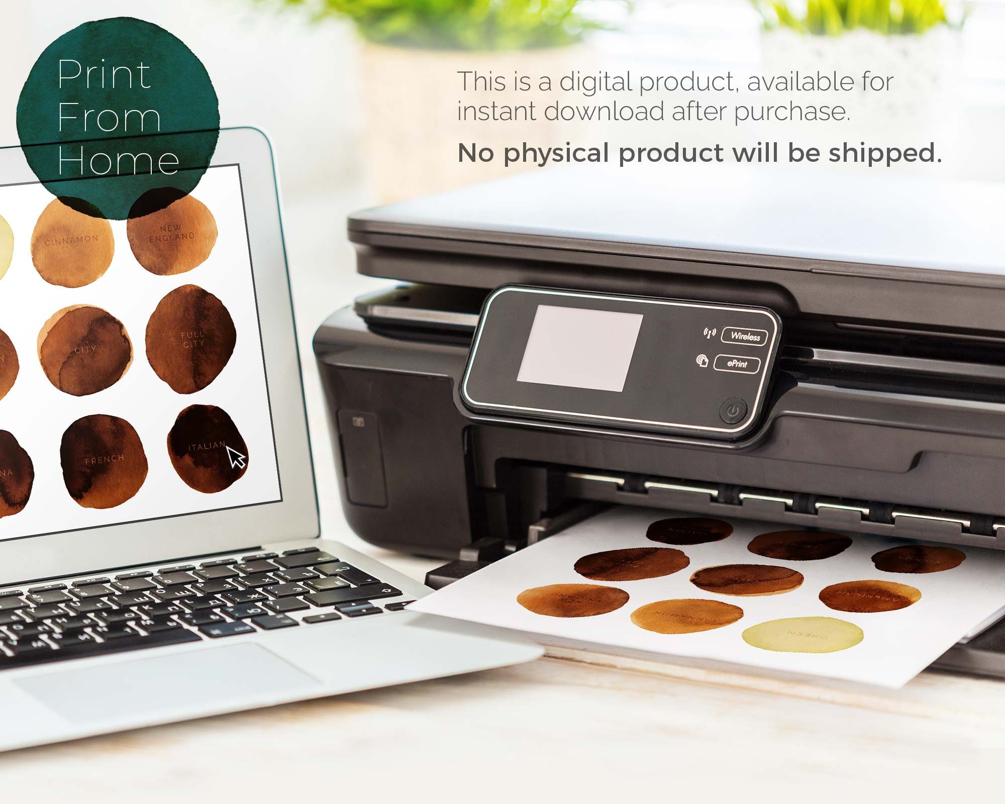 Coffee Roast Color Chart Printable Wall Art Modern - Etsy Australia