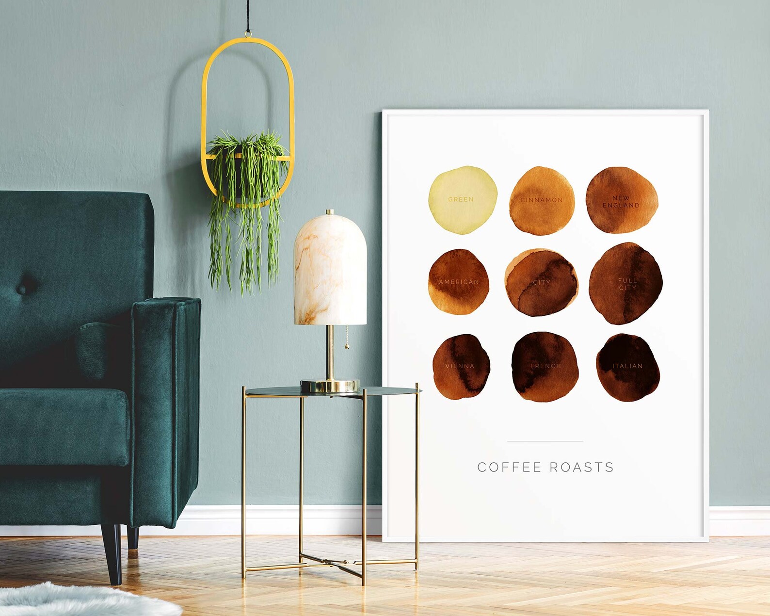 Coffee Roast Color Chart Printable Wall Art Modern - Etsy Australia