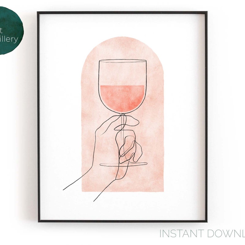Wine Line Drawing - Etsy