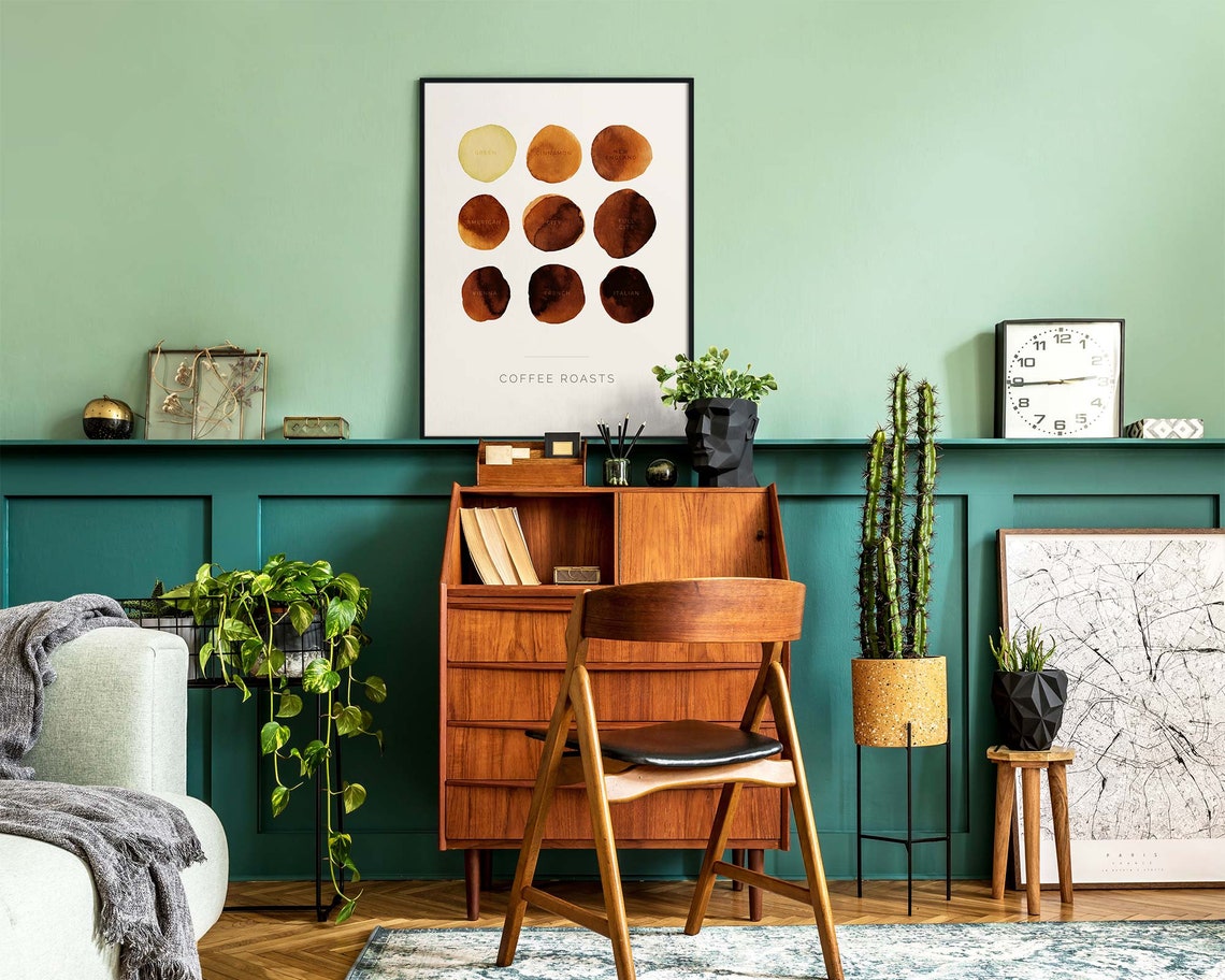 Coffee Roast Color Chart Printable Wall Art Modern | Etsy