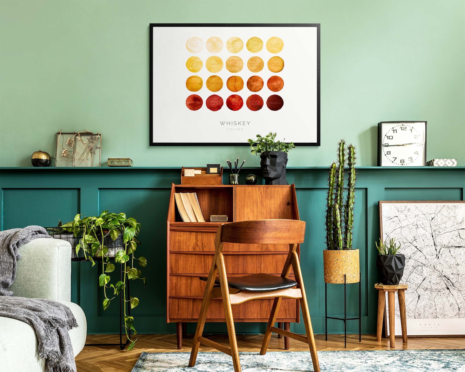 Whiskey Color Scale Chart Horizontal Printable Wall Art | Etsy