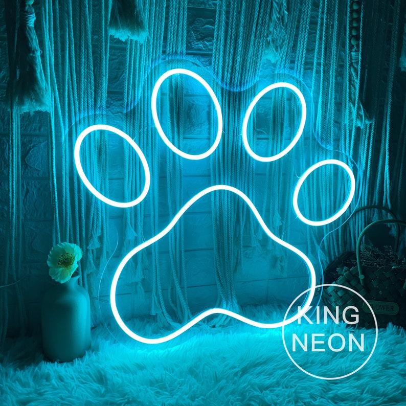 Paw Print LED Neon Sign, Pet Lover Gift, Home Decor - Etsy