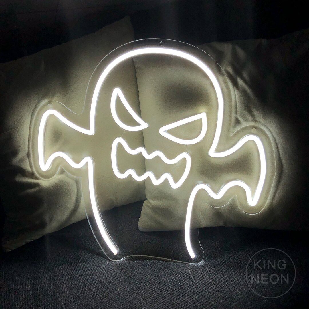 Letrero de neón fantasma de Halloween, letrero de neón personalizado de ...