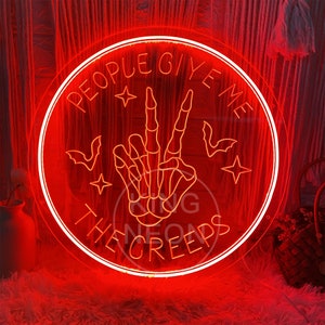 People Give Me the Creeps Neon Sign: Halloween Man Cave Decor - Etsy