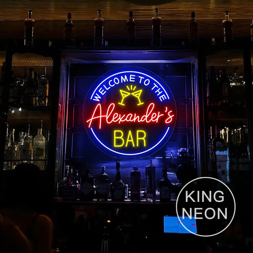 Custom Bar Neon Sign, Personalized Home Bar LED Neon Light Wall Decor ...