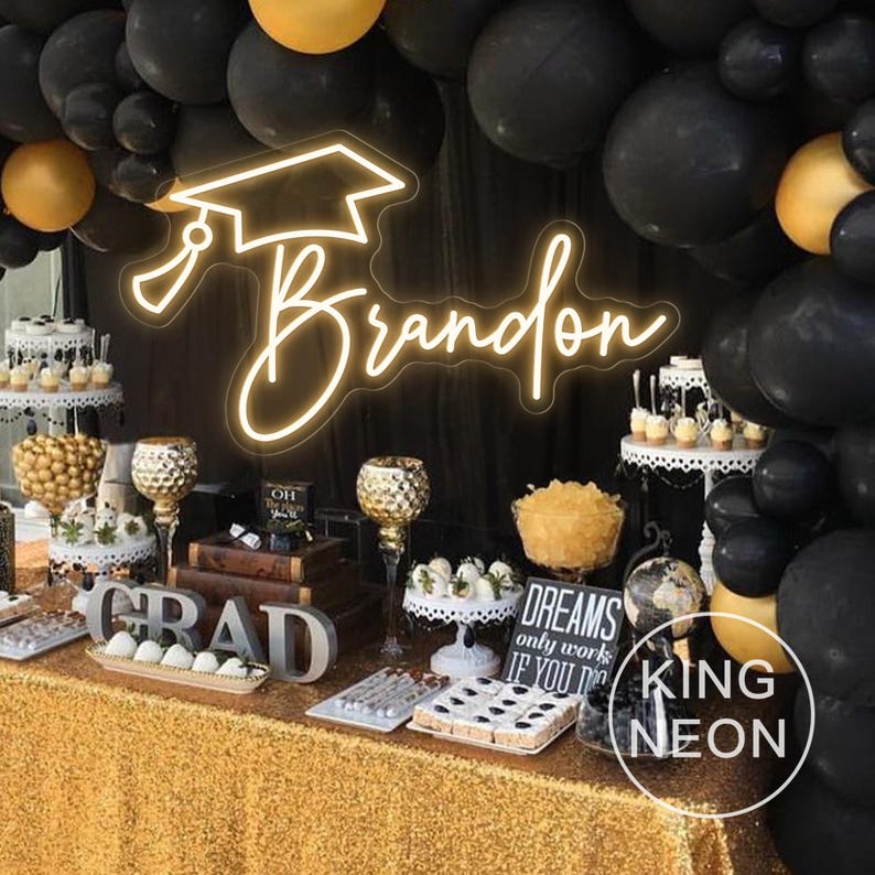 Custom Congrats Name Neon Sign, Name Sign for Congrats Grad 2026 Party ...