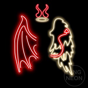 Angel and Devil Wings Neon Sign ,large LED Angel Wing Sign,custom Neon ...