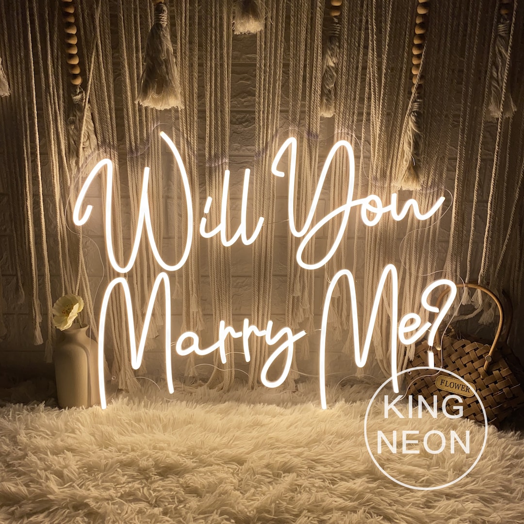 Will You Marry Me? Neon Sign, Marriage Proposal LED Neon Light Wedding ...