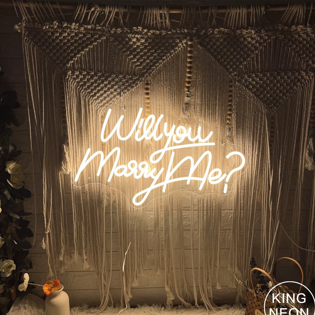 Will You Marry Me? LED Neon Sign, Custom Marriage Proposal Wall Art ...